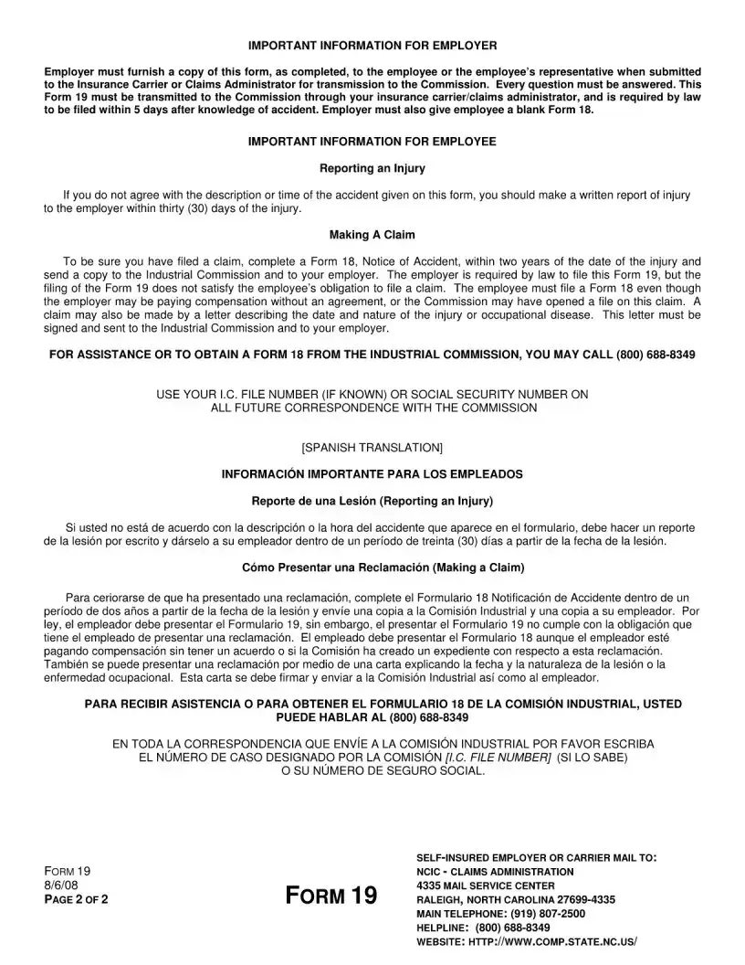 Printable 19 North Carolina Template in PDF - NC Documents